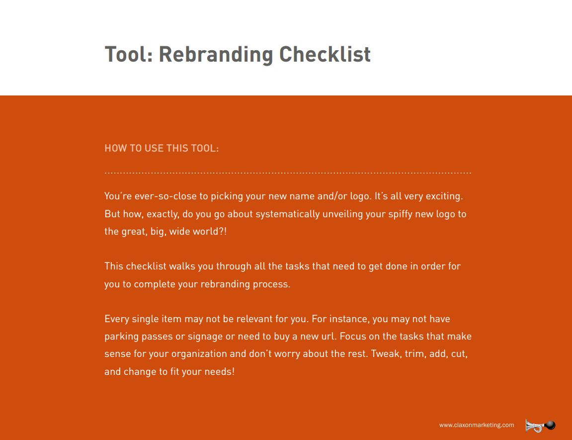 Rebranding Checklist - Claxon Communication